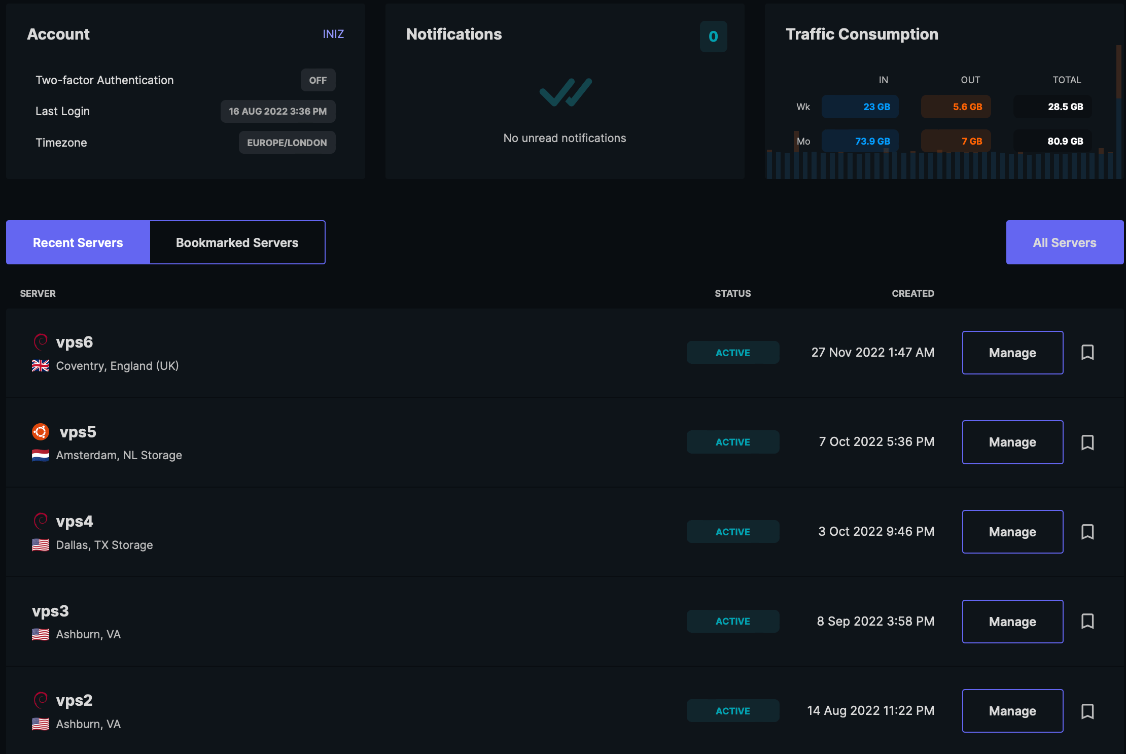 vz.INIZ VPS Control Panel - INIZ